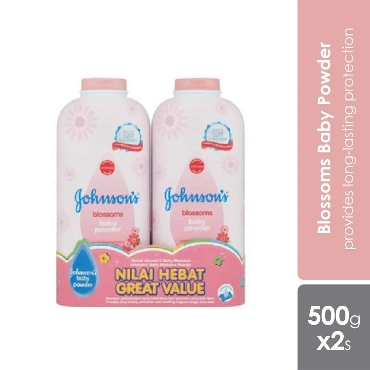 Johnsons Baby Powder Blossoms 500g 2s - Alpro Pharmacy